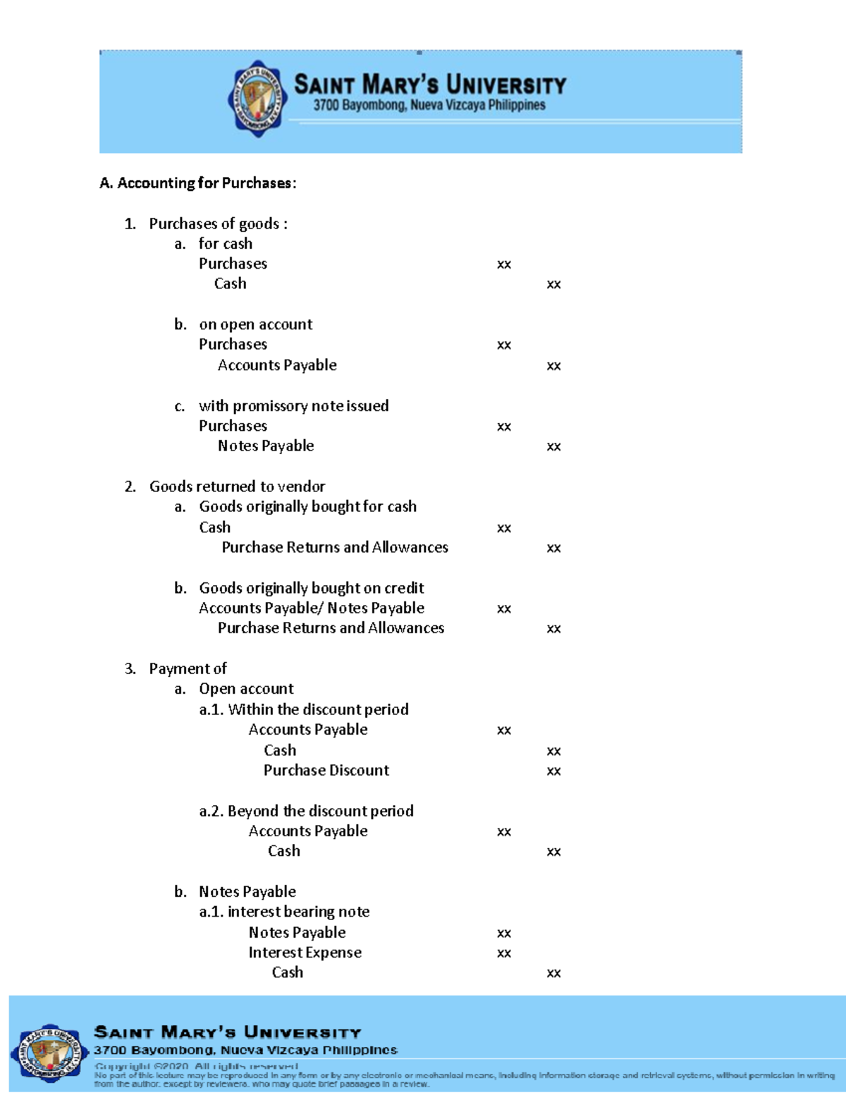 Accounting for Merchandising Concern Final - A. Accounting for ...