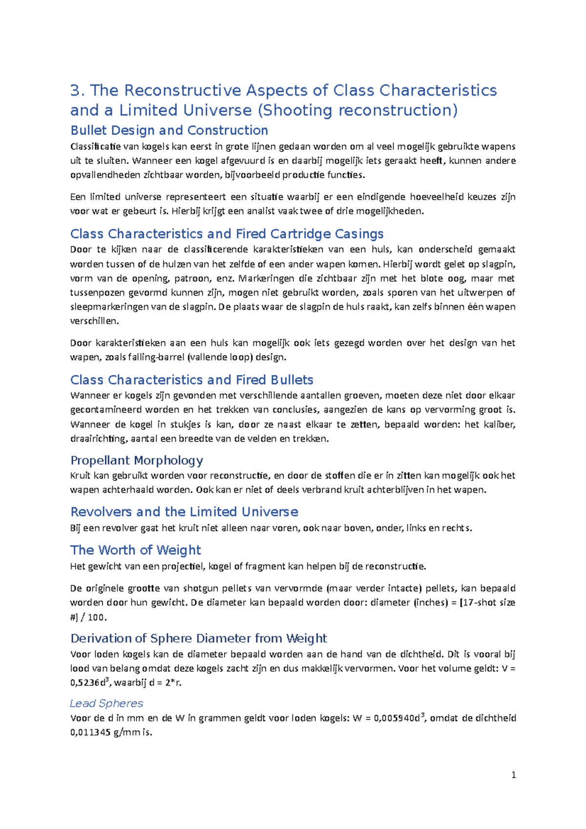 Samenvatting shooting incident reconstruction - 3. The Reconstructive ...