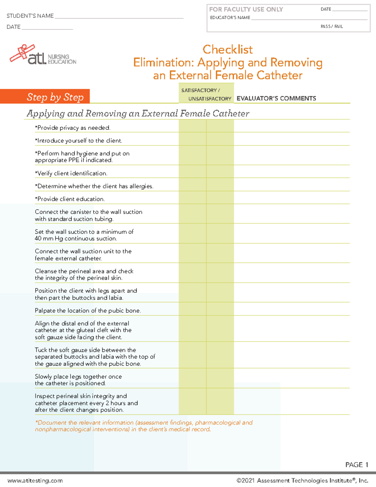 Ati Elimination Applying and Removing an External Female Catheter ...