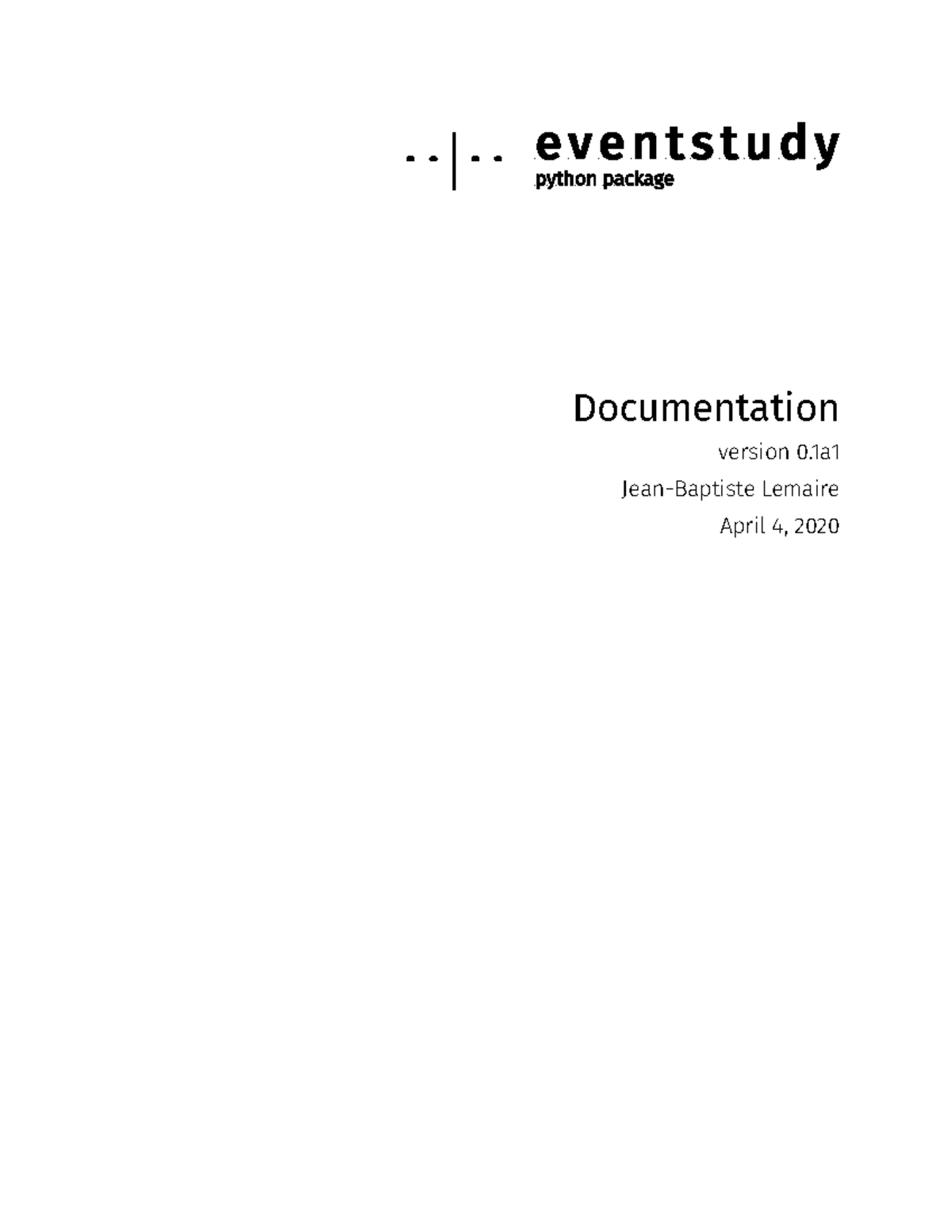 EventstudyS TOPIC - python package eventstudy Documentation version 0 ...