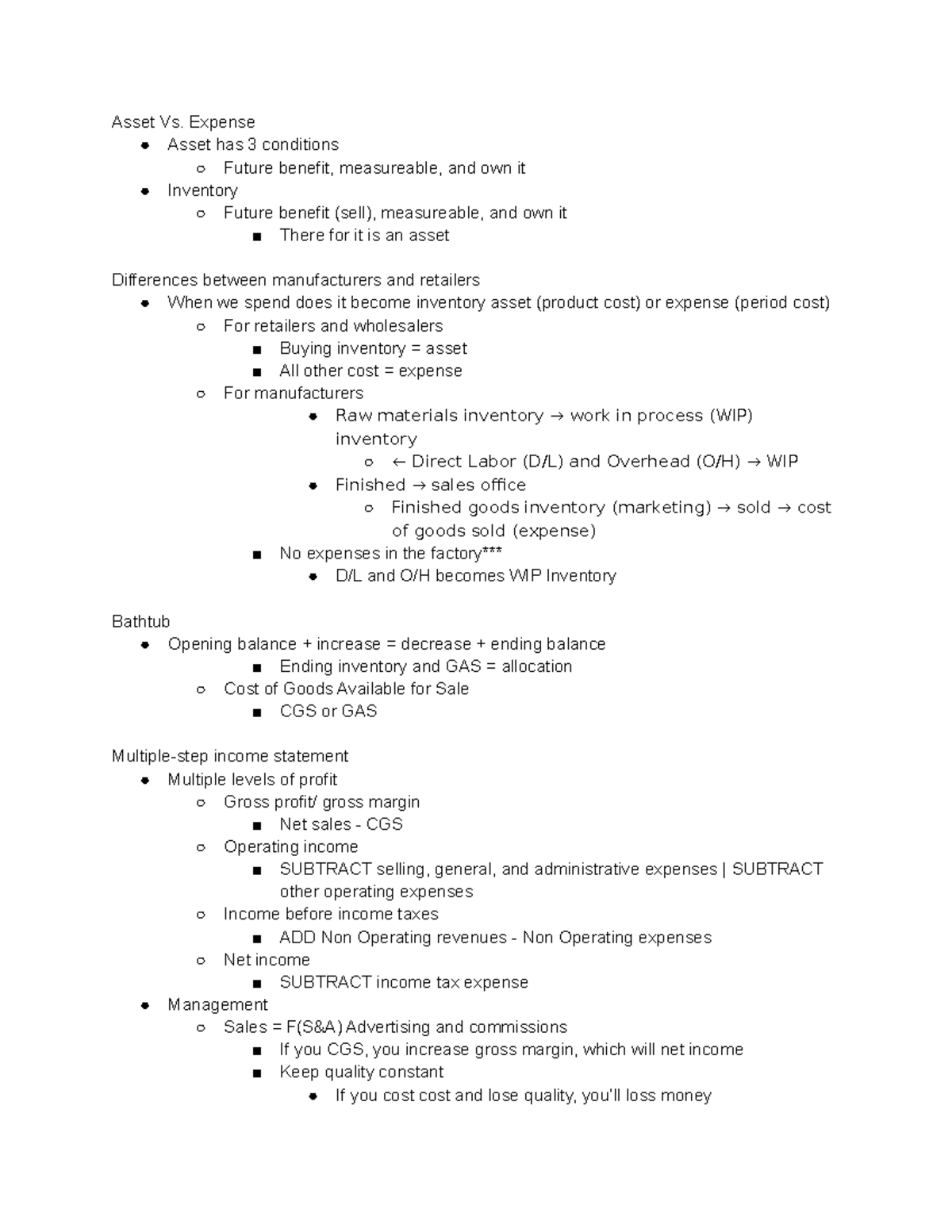 13 Chap Cost of Goods Sold - Asset Vs. Expense Asset has 3 conditions ...