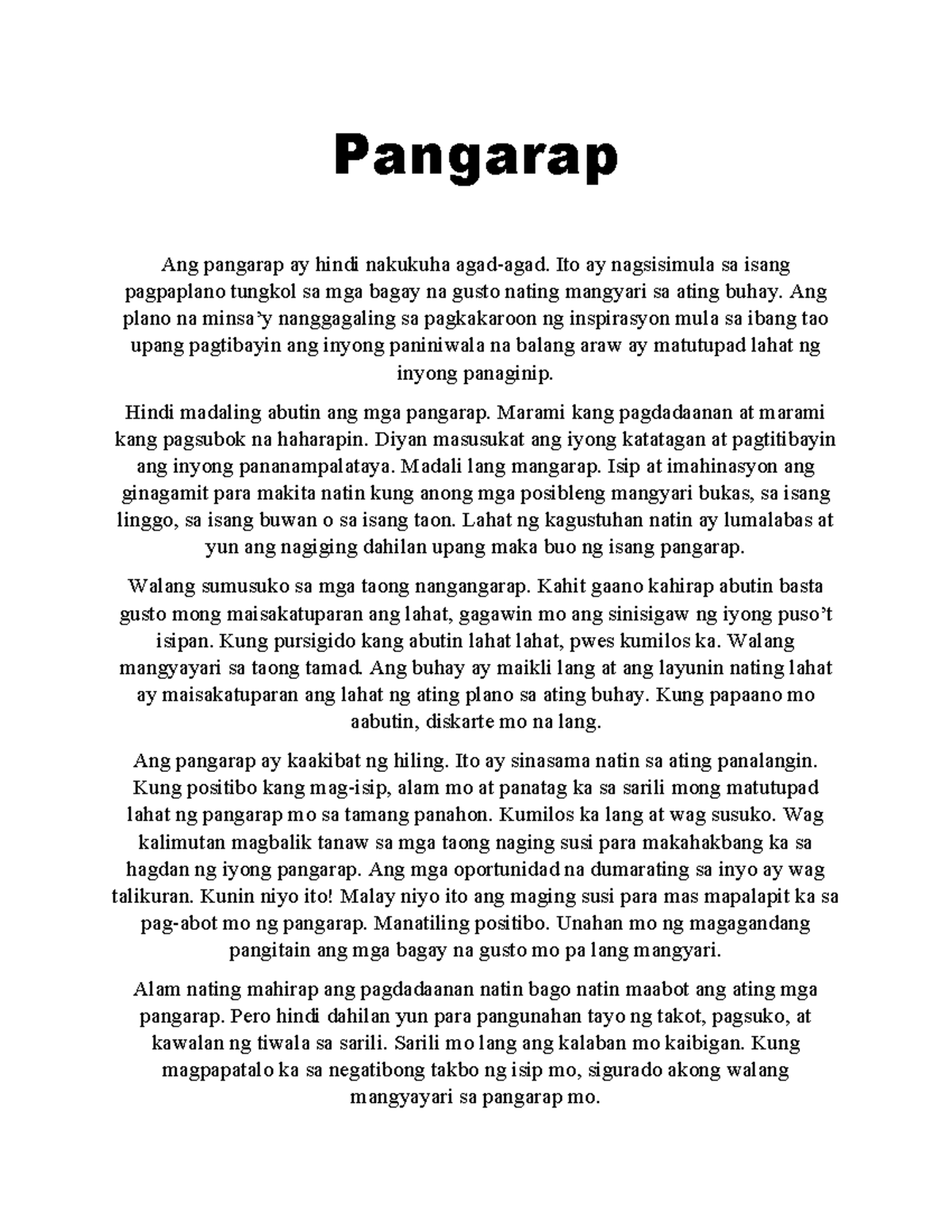 619527963-Pangarap - Hhshs - Pangarap Ang pangarap ay hindi nakukuha ...