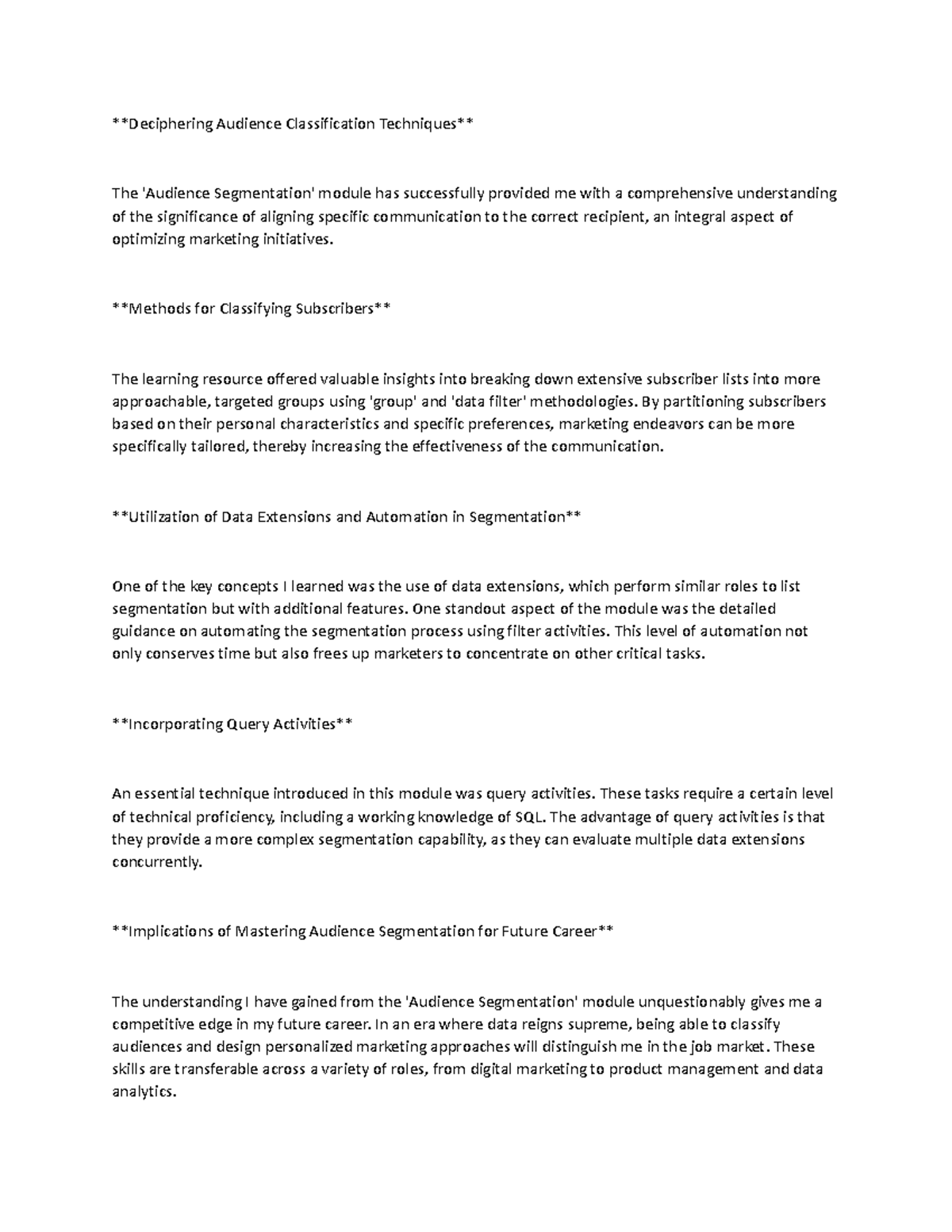 Audience segnmenta - mjb - Deciphering Audience Classification ...