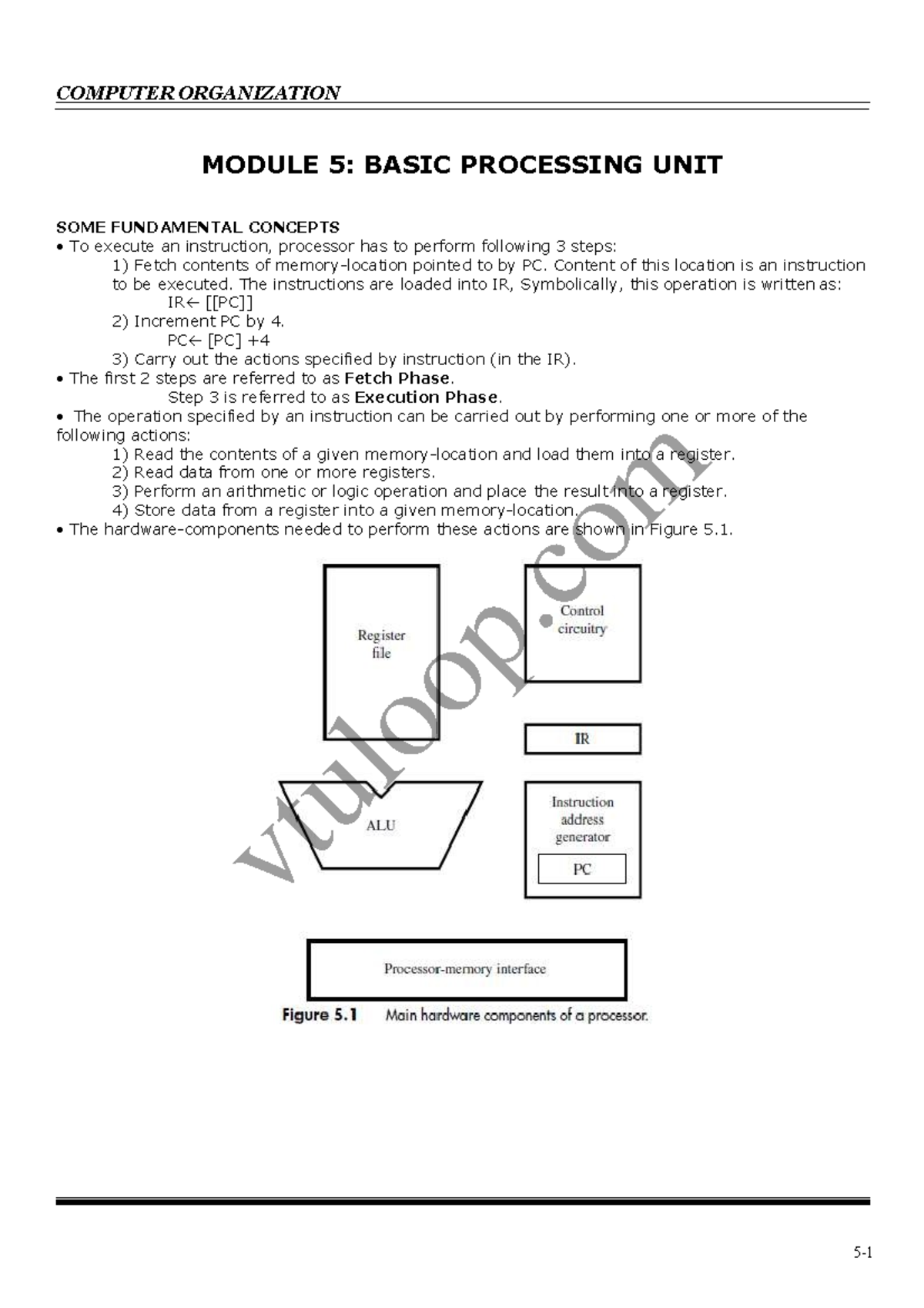 21cs34 module 5 - MODULE 5: BASIC PROCESSING UNIT SOME FUNDAMENTAL CONCEPTS To execute an - Studocu