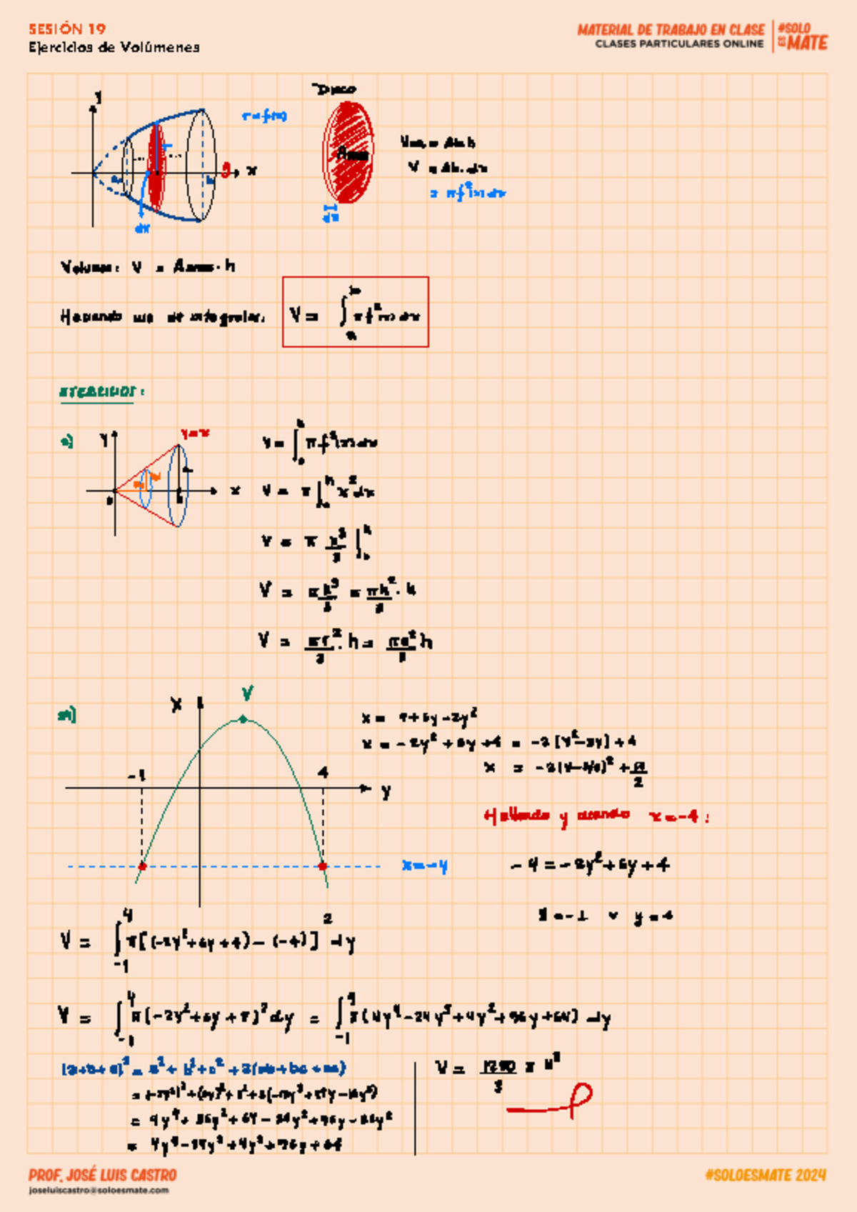 Ejercicios Resueltos sobre Volúmenes - SESIÓN 19 Ejercicios de ...