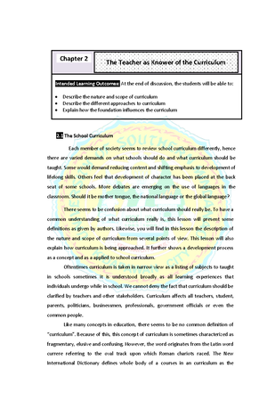 Chapter 4 - this is a handout of lectures - I ntended Learning Outcomes ...