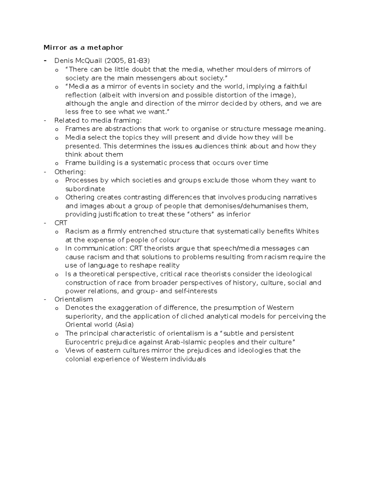 Mirror as a metaphor - Mirror as a metaphor Denis McQuail (2005, 81-83 ...