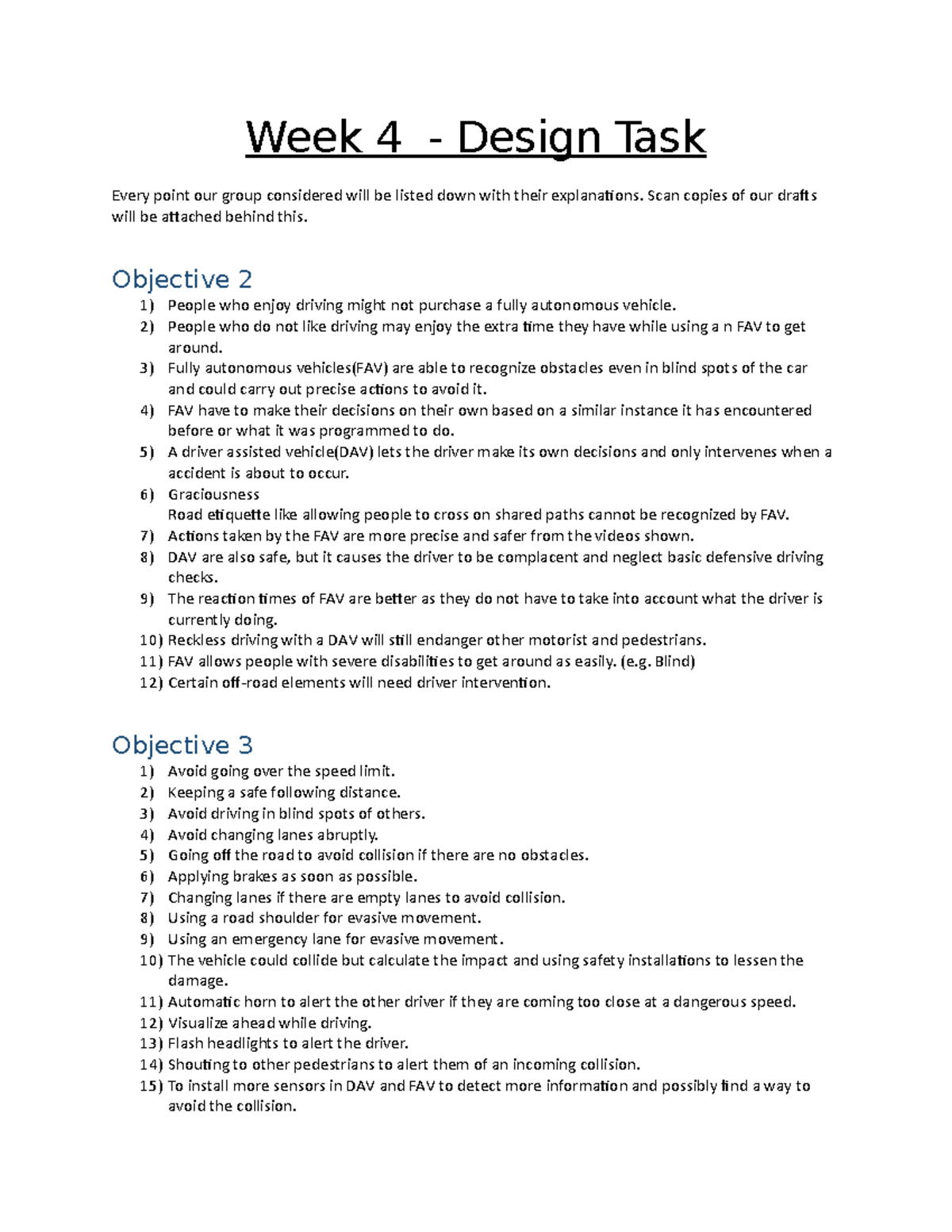 Week 4 Design Task - Week 4 - Design Task Every point our group ...