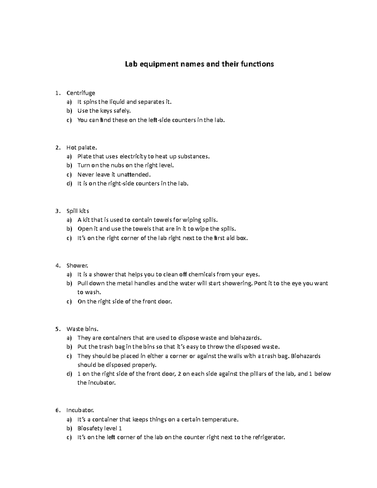 Lab equipment - Cell And Molecular Biology Lab - Lab equipment names ...