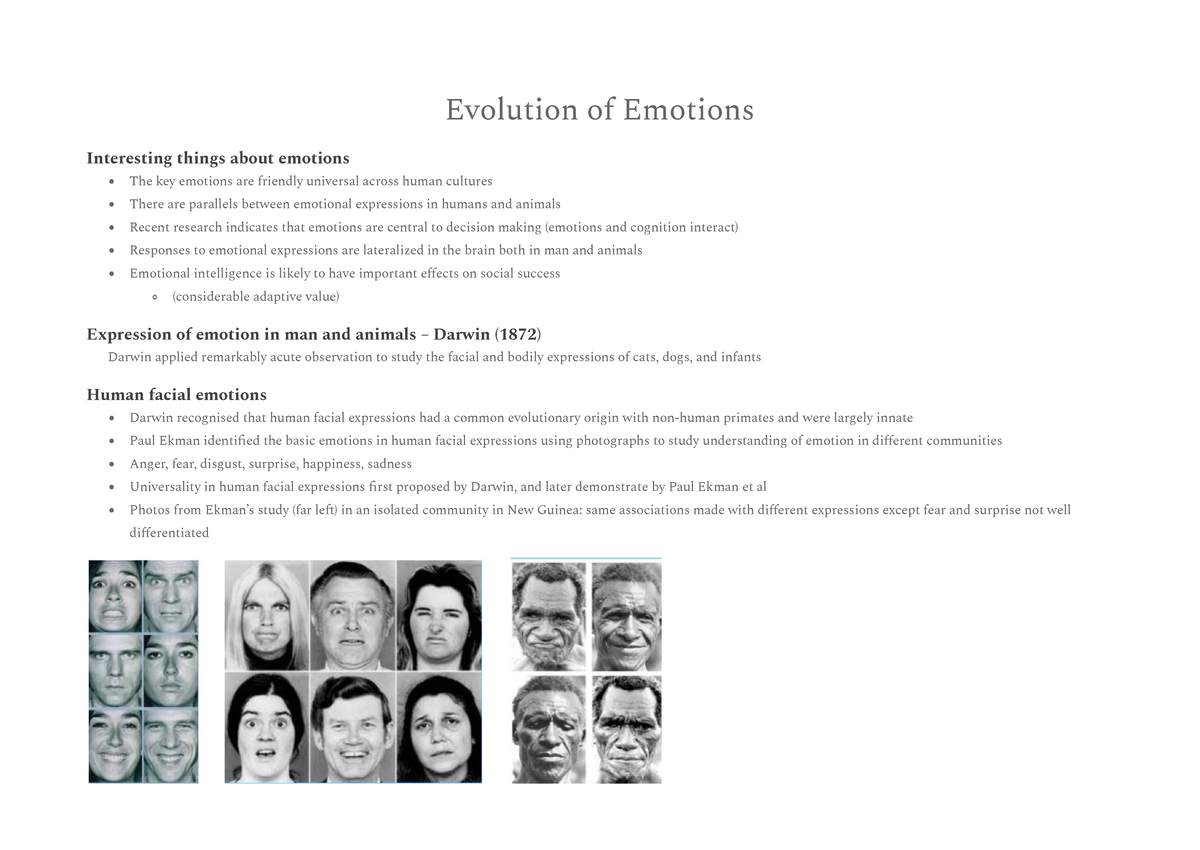 17. Evolution of emotions - Evolution of Emotions Interesting things ...