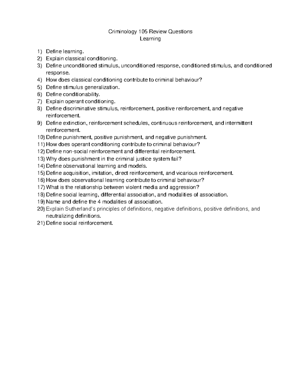 Review Learning Criminology 105 Review Questions Learning Define review-learning-criminology-105-review-questions-learning-define