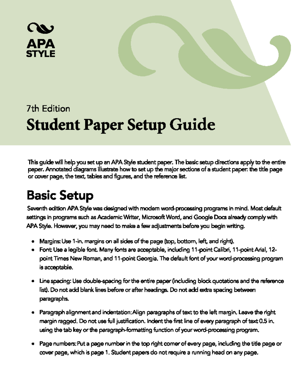 APA Student Paper Set up Guide - ENGL1140 - Studocu