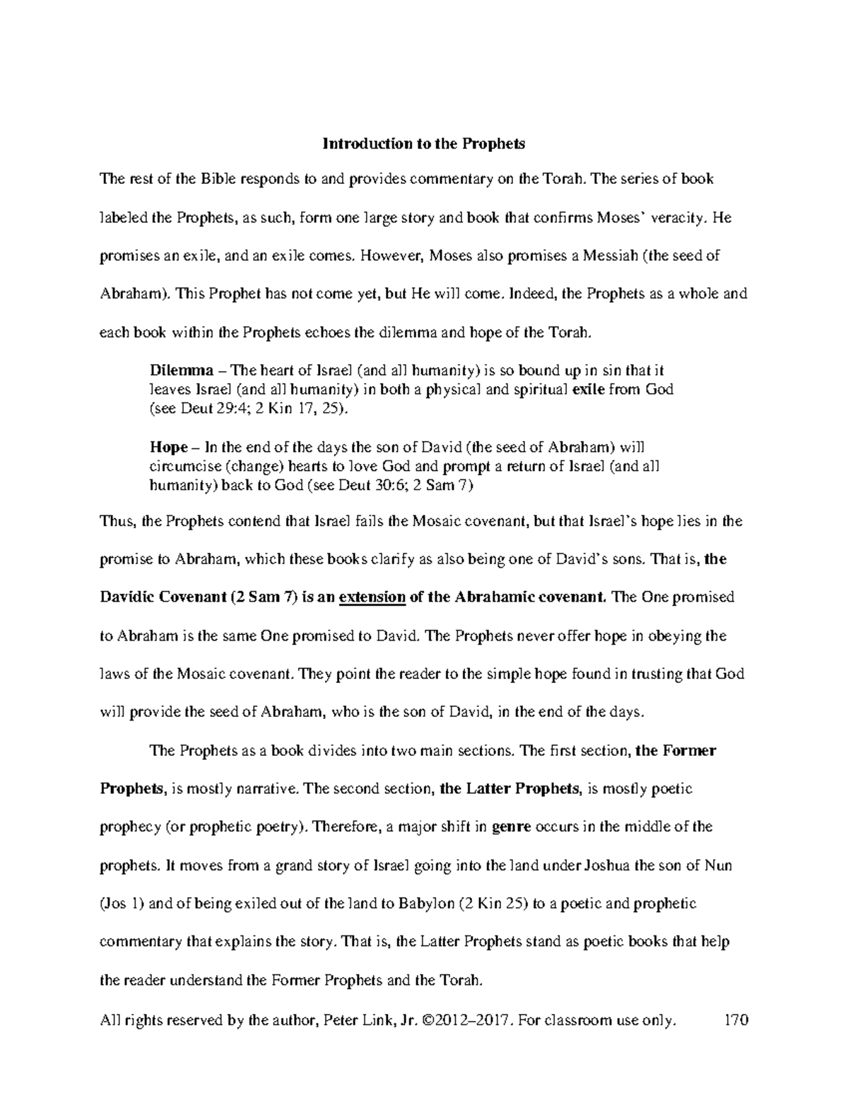 02 OT Survey Notes Prophets - Introduction to the Prophets The rest of ...