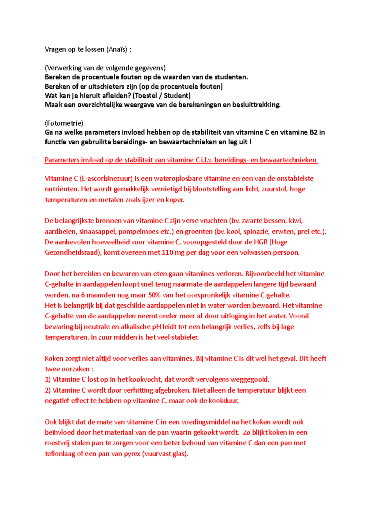 Panelgesprek voorbereiding - Vragen op te lossen (Anaïs) : (Verwerking ...