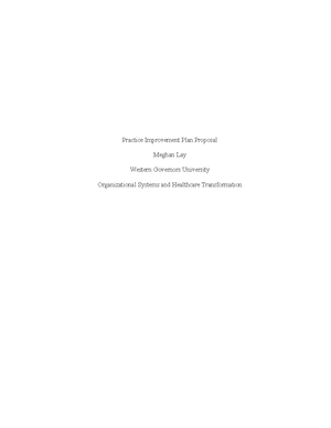 D221 paper - task 1 - Practice Improvement Plan Proposal - Fall ...