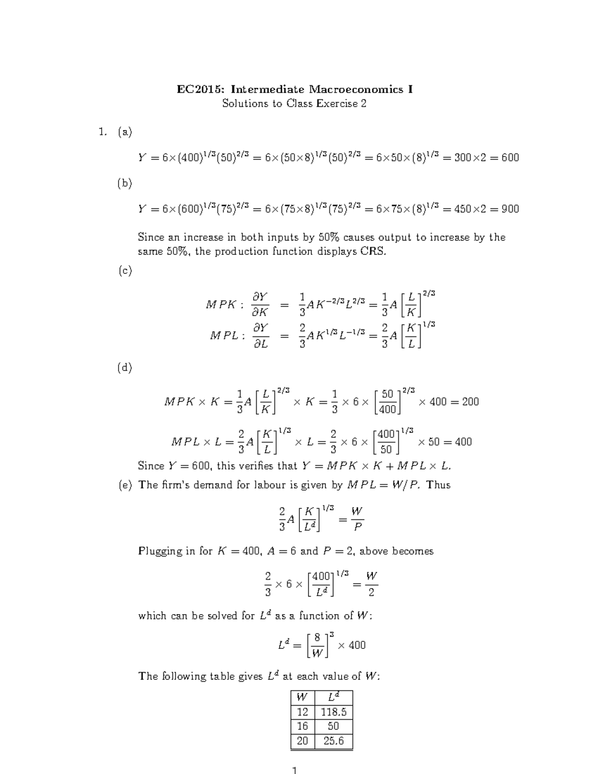 CLEX2SOL - Tutorial 2 ANSWERS - EC2015: Intermediate Macroeconomics I ...