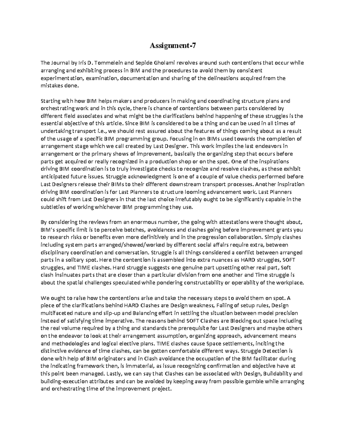 Assignment-70 - Building Information Modelling (BIM) in Design ...