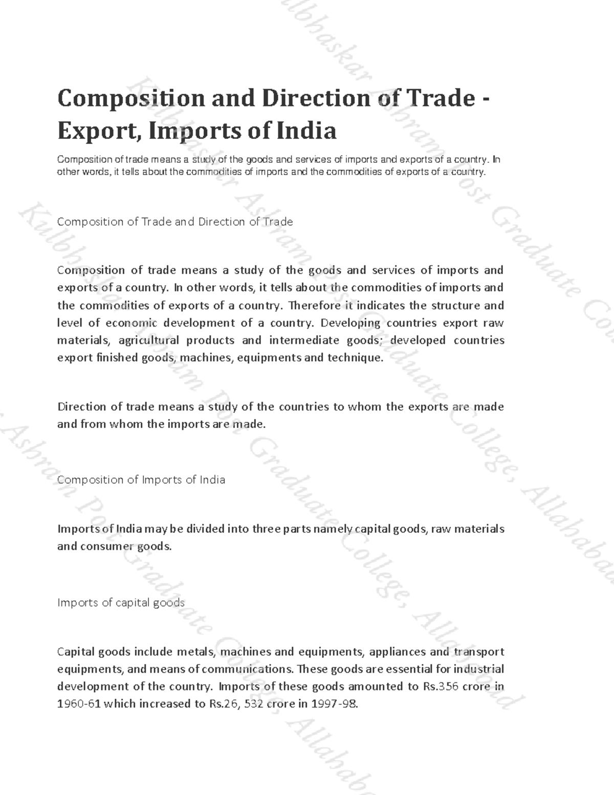 BBA-2-SEM(Composition & Direction of Trade)By Shikha - Composition and ...