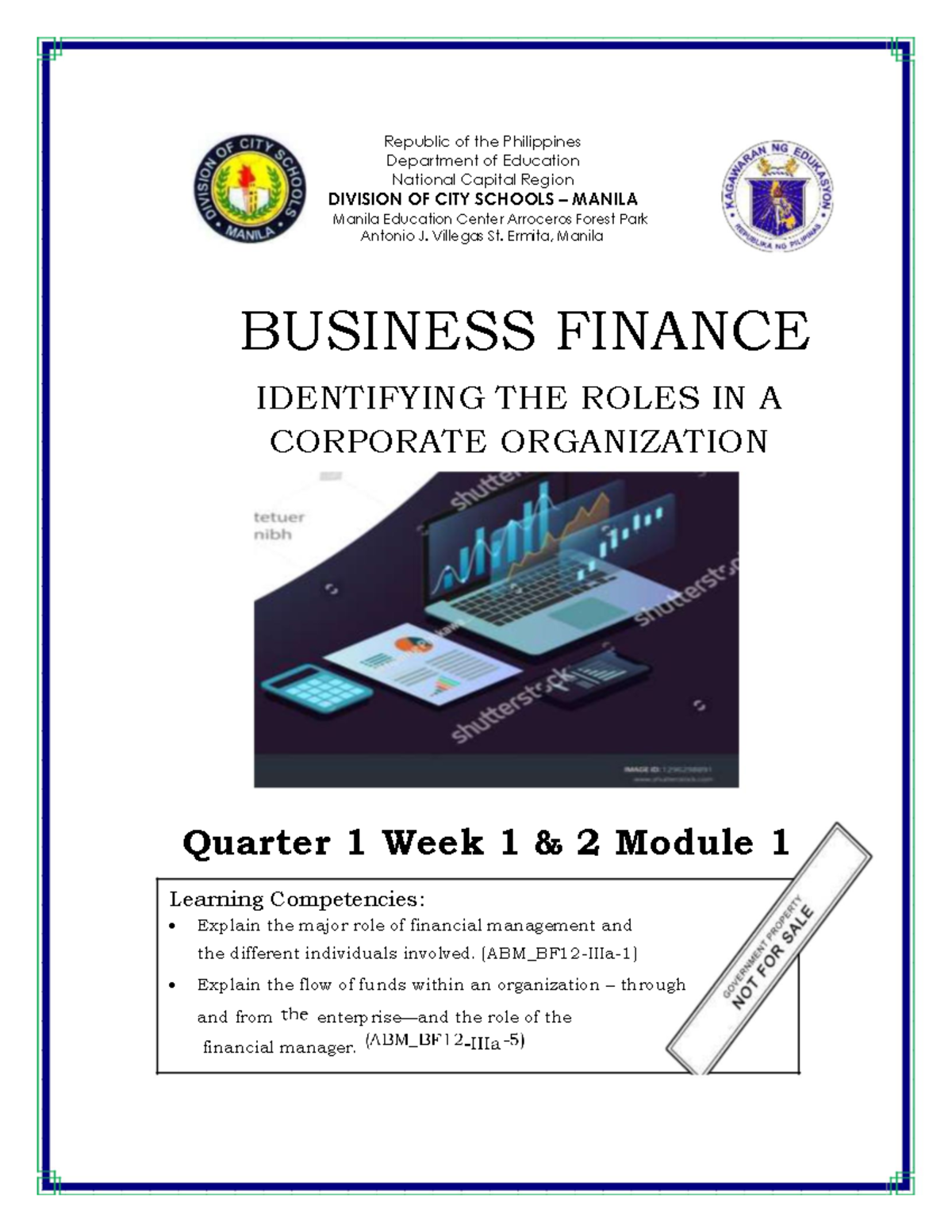 ABM- Business Finance 12 Q1 W1-W2 Mod1 - Republic of the Philippines ...