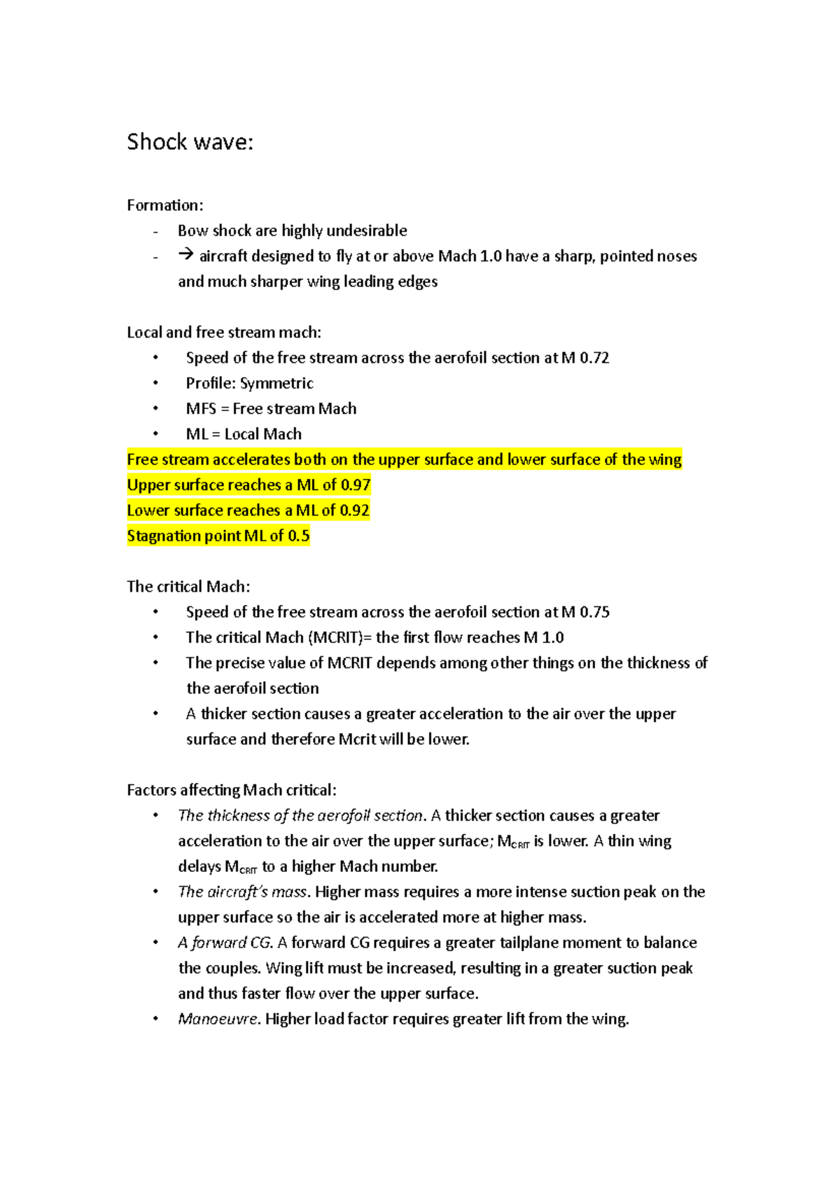 Shock wave - Notes for the subject - Shock wave: Formation: - Bow shock ...