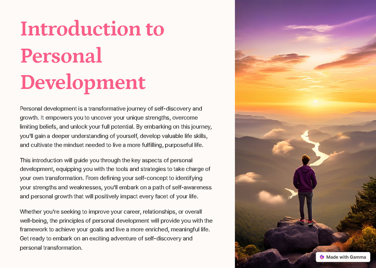 Introduction-to-Personal-Development - Introduction to Personal ...