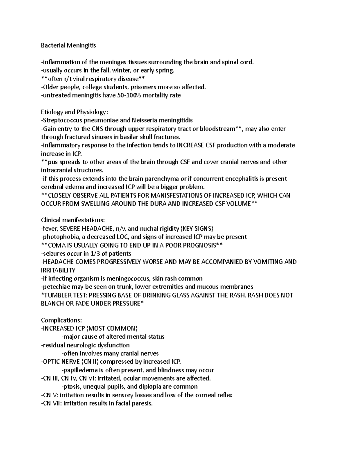 Bacterial Meningitis - Bacterial Meningitis -inflammation of the ...