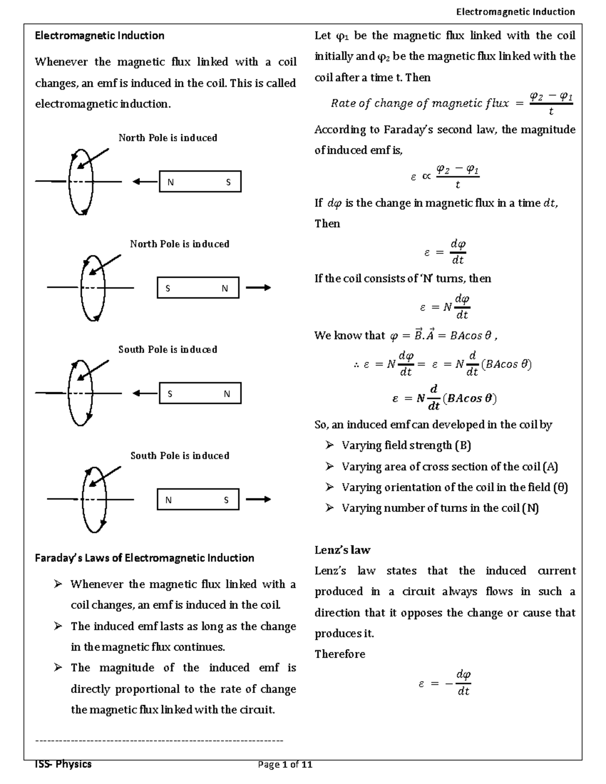 Electromagnetic Induction - Electromagnetic Induction Whenever the ...
