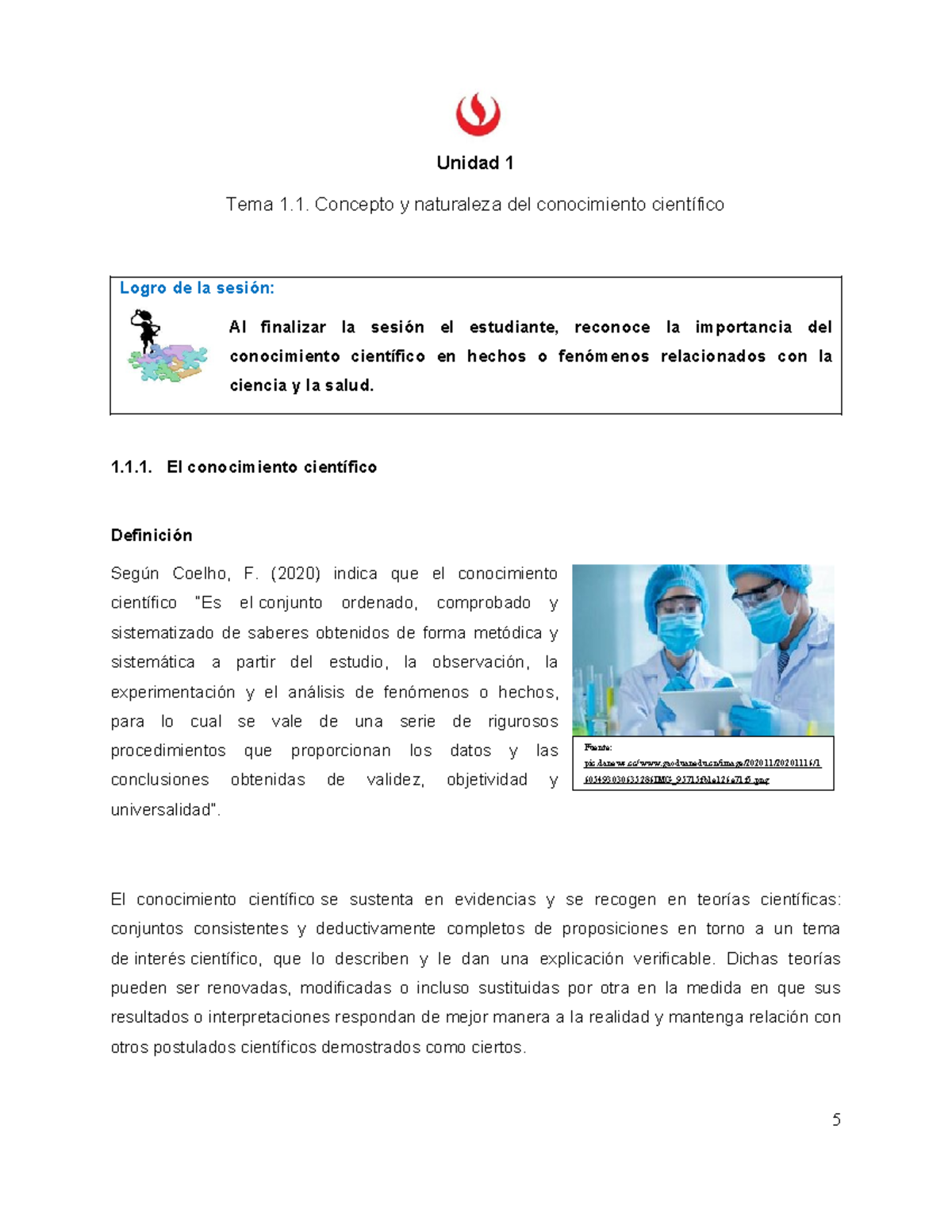 MA645 S01 S1 CT Conocimiento Cientifico Metodo cientifico - Unidad 1 Tema 1. Concepto y ...