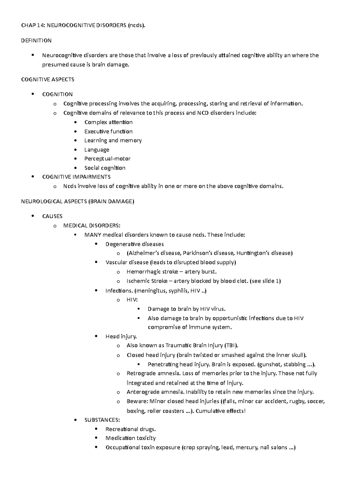 NEUROCOGNITIVE DISORDERS - DEFINITION Neurocognitive disorders are ...