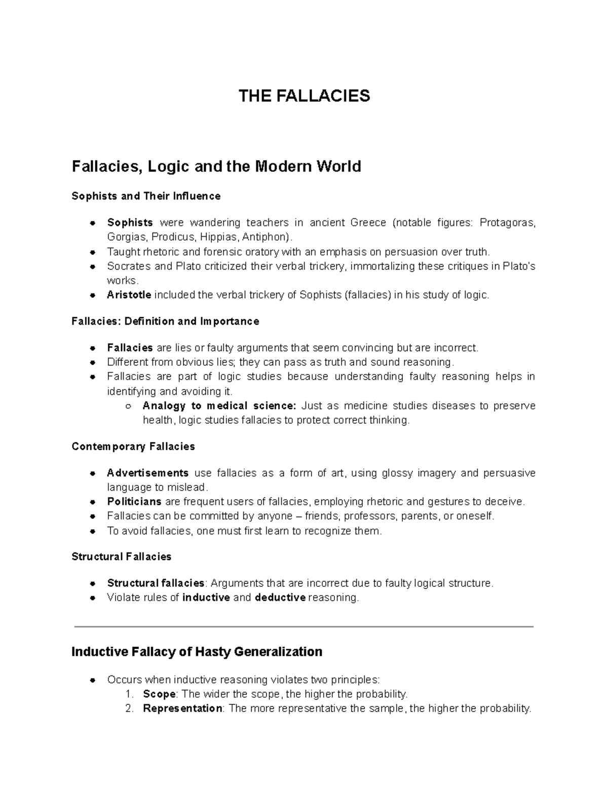 PPCT Fallacy Notes - Structural fallacies and fallacies of content ...