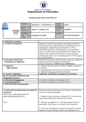 ESP2-DLP WEEK1-Q1 - ESP 2 - Department of Education Detailed Lesson Plan in ESP II DETAILED ...
