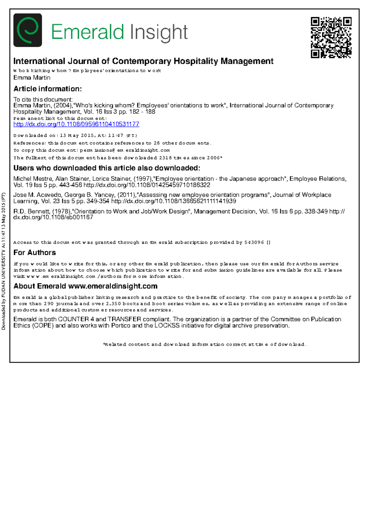 Martin 2004 - Lecture notes 1 - International Journal of Contemporary ...