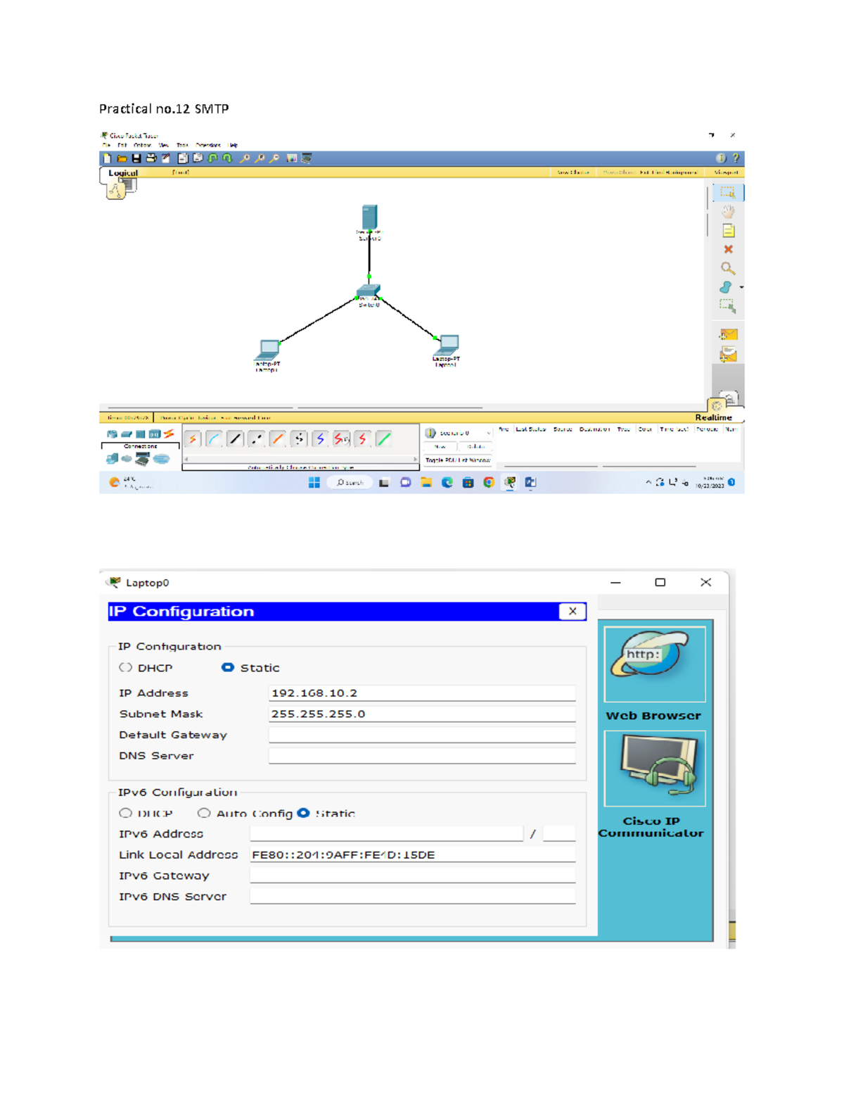 ACN p12 - This is output of the advanced computer network of semester ...