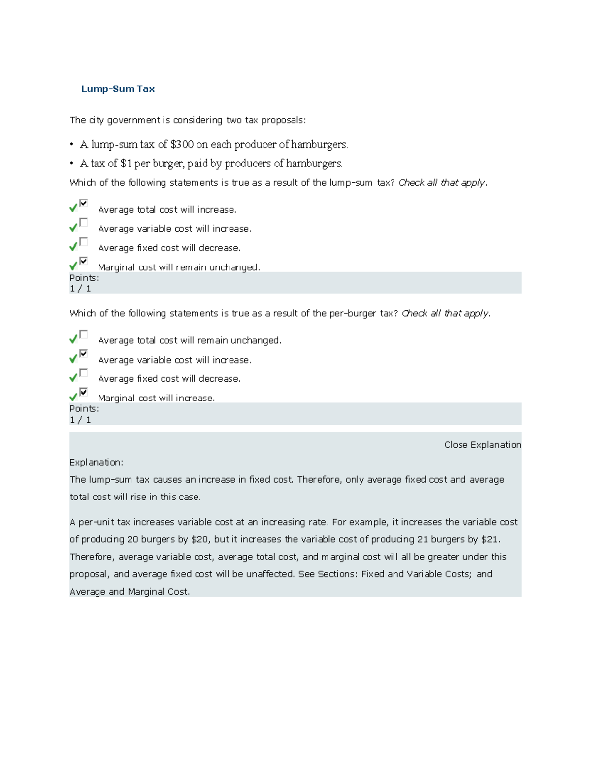 Lump Sum Tax Quiz Lump Sum Tax The City Government Is Considering