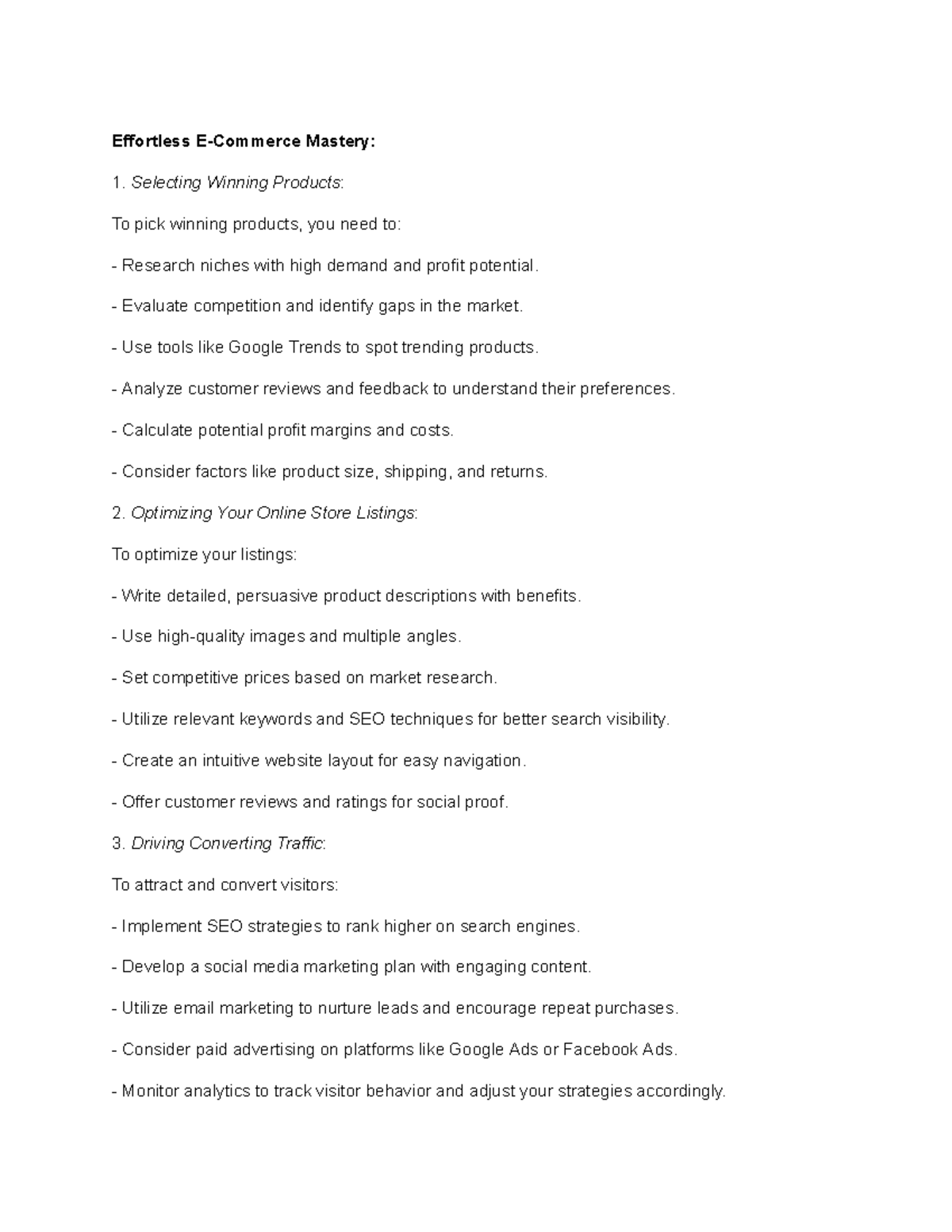 Wealthy ElevateFinance - Effortless E-Commerce Mastery: Selecting ...