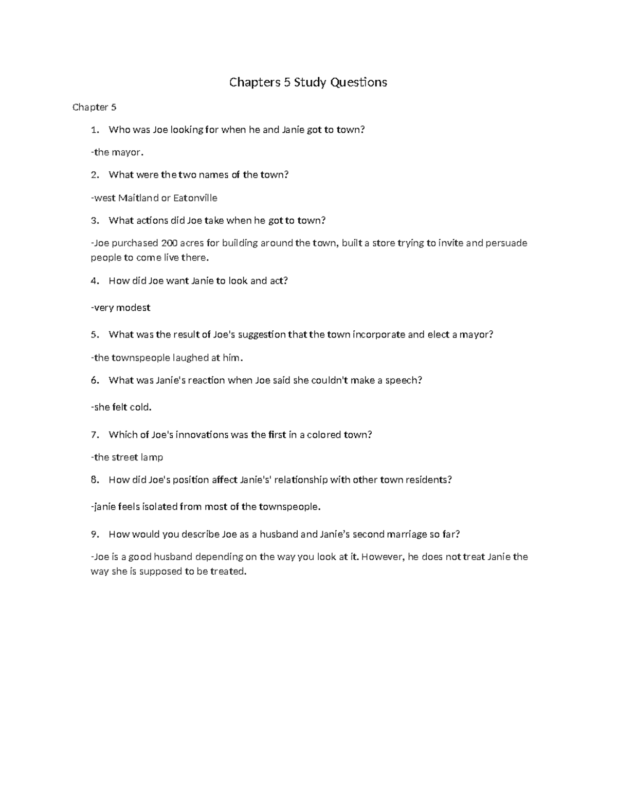 Chapter 5 questions - Chapters 5 Study Questions Chapter 5 1. Who was ...