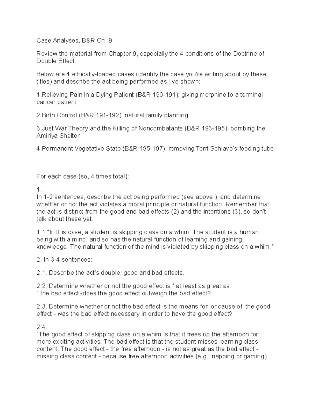 Case Analyses, B R Ch. 9 - Homework - Case Analyses, B&R Ch. 9 Review ...