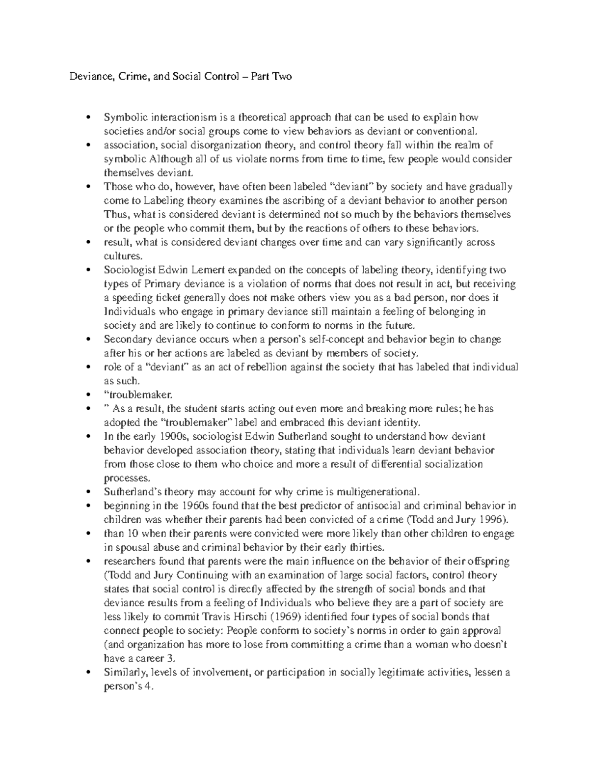 Deviance, Crime, and Social Control – Part Two - association, social ...