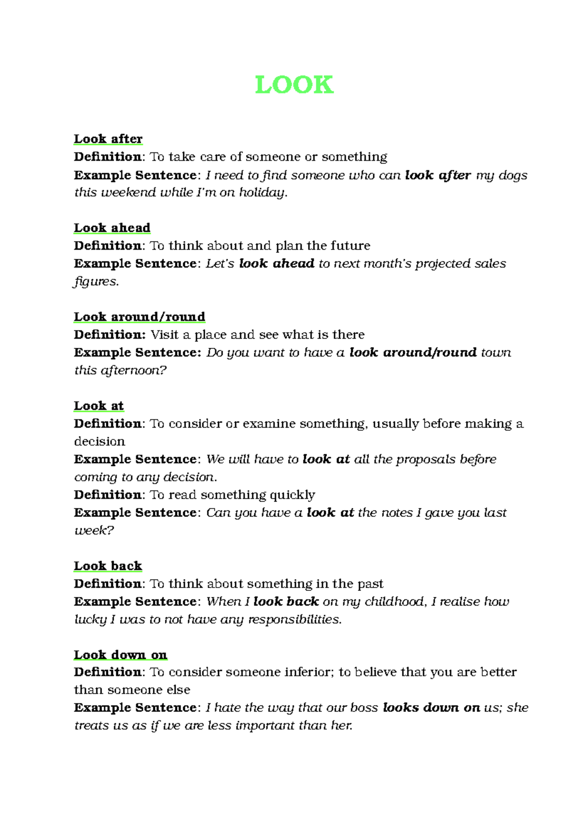 Phrasal verbs - c1 advanced - Lingua Inglese (Linguistico) - Studocu