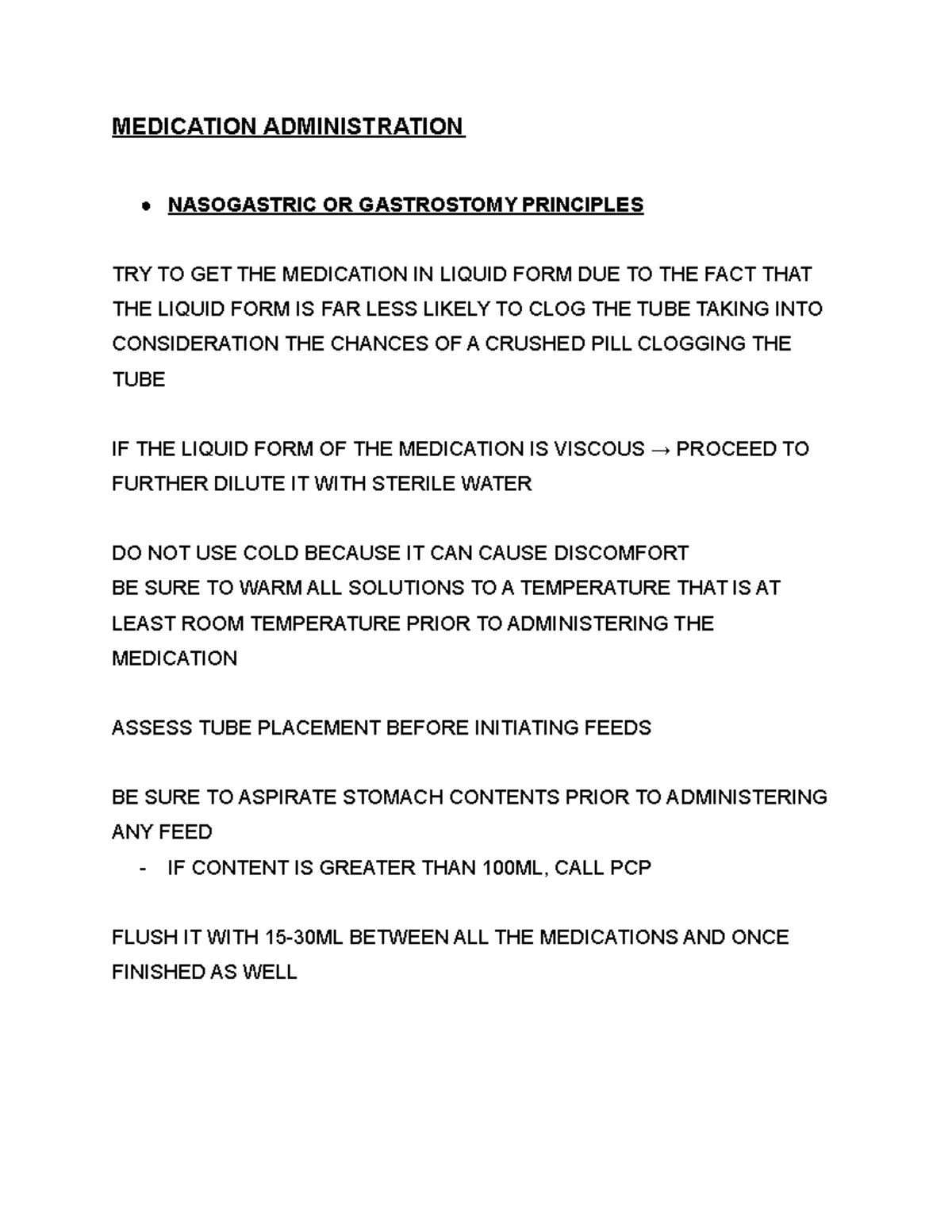 Medication Administration Principles ( Multiple Types) - MEDICATION ...