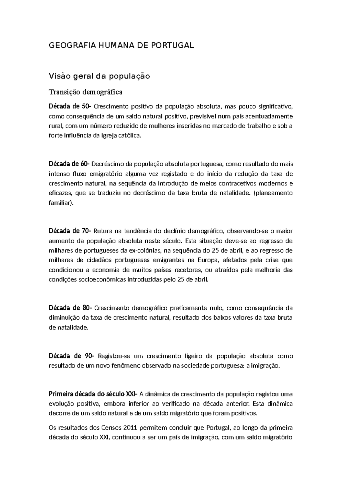 Geografia humana de portugal - GEOGRAFIA HUMANA DE PORTUGAL Visão geral ...