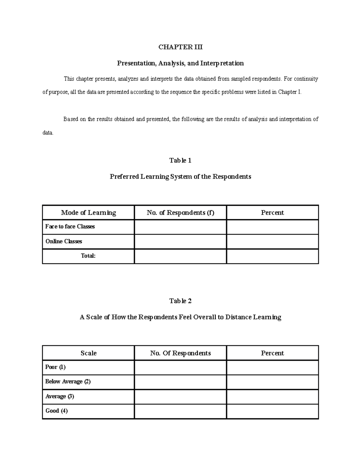 Copy of Chapter III - Nxnsm - CHAPTER III Presentation, Analysis, and ...