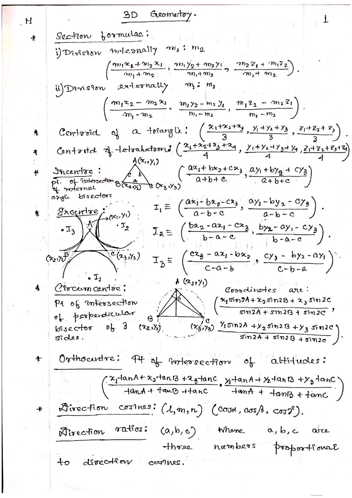 3D Geometry (2) - Lecture Notes Practice Materials - Calculus 2 - Studocu