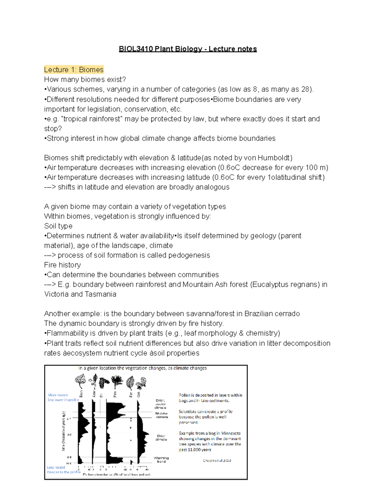 BIOL 3410 - Lecture notes - BIOL3410 Plant Biology - Lecture notes ...