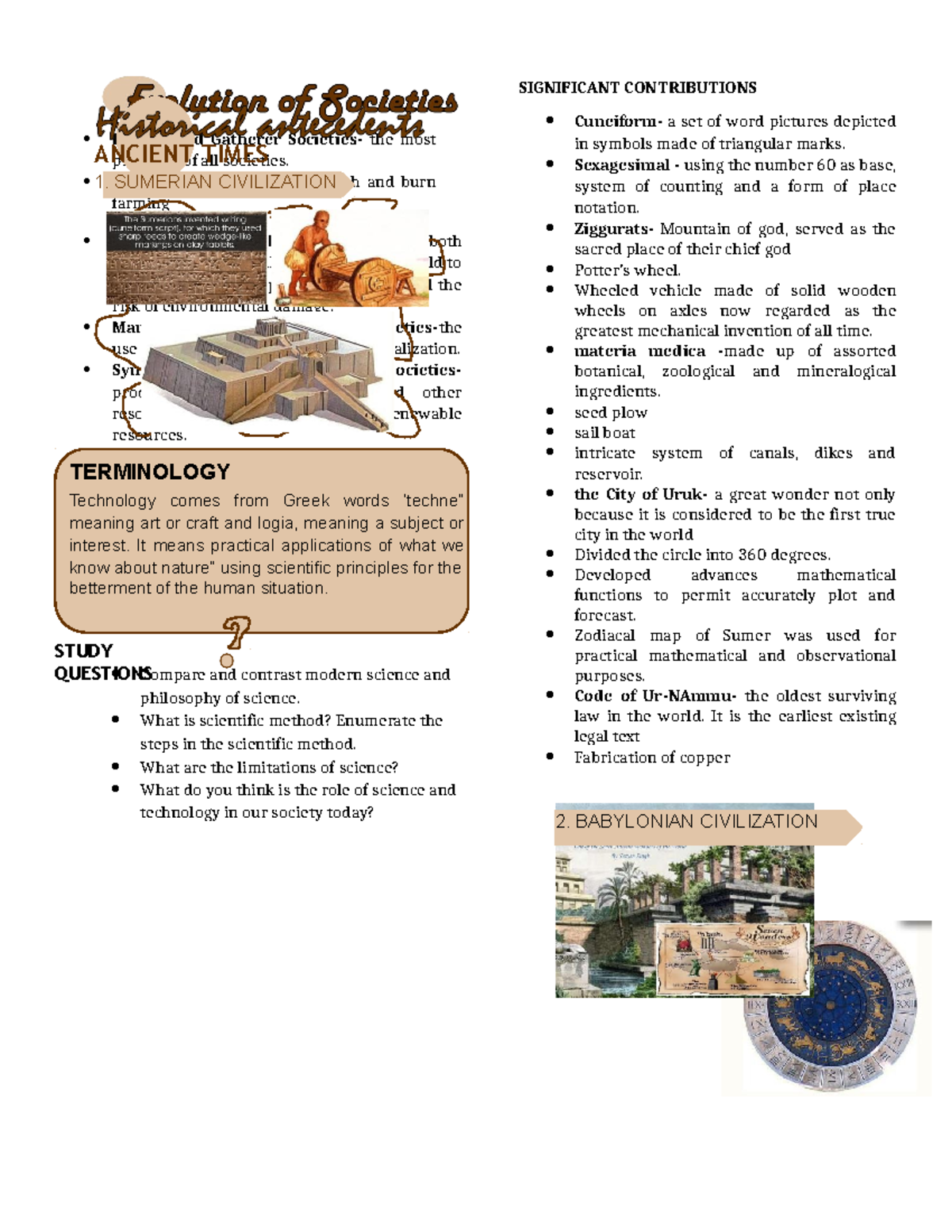 Hunter and Gatherer Societies Science, Technology and Society Midterms ...