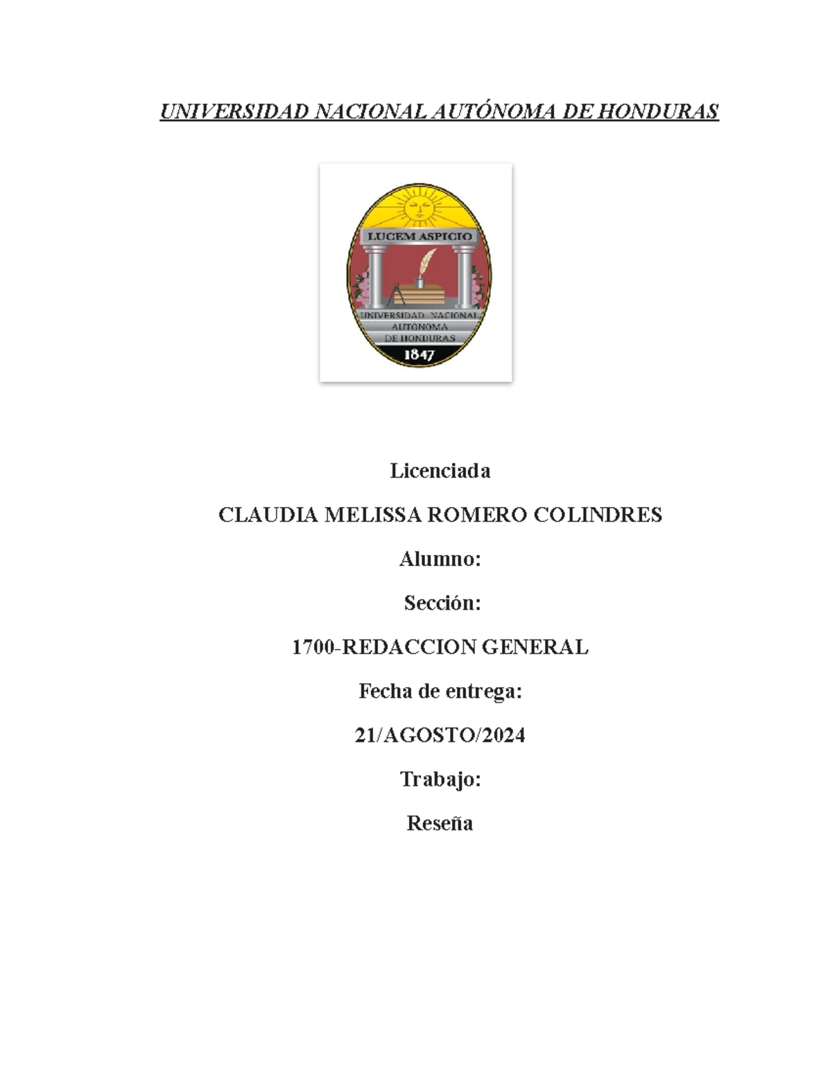 r__leoo ......ig - UNIVERSIDAD NACIONAL AUTÓNOMA DE HONDURAS Licenciada ...