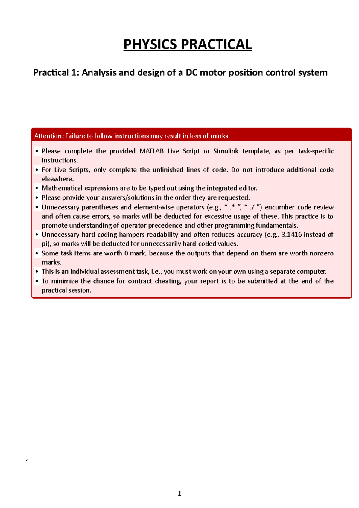 Physics Practical DC Motors - PHYSICS PRACTICAL Practical 1: Analysis ...