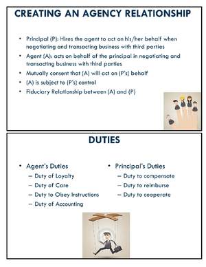 [Solved] Which of the following is true of an agents duty to a ...