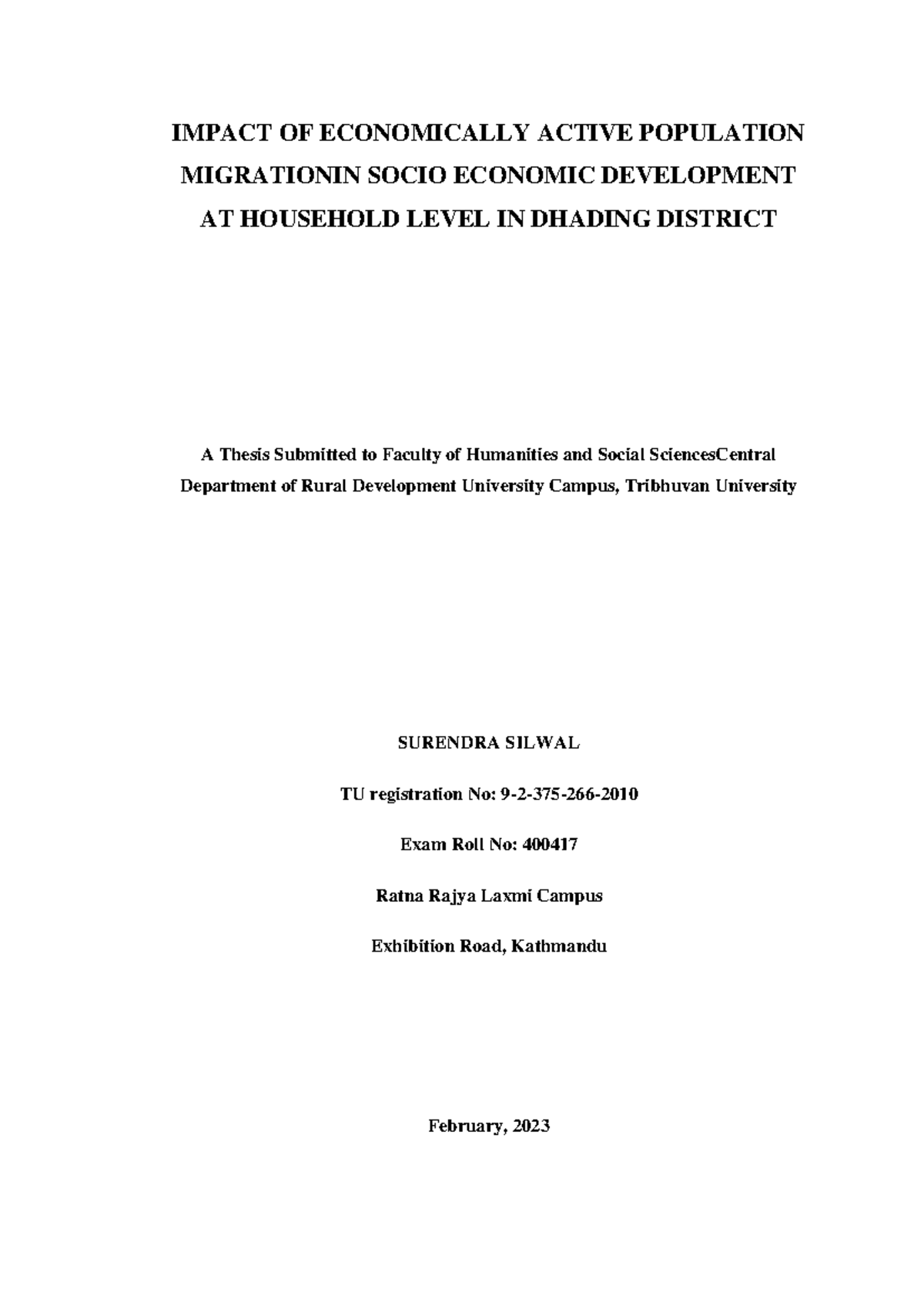 IMPACT OF ECONOMICALLY ACTIVE POPULATION MIGRATIONIN SOCIO ECONOMIC ...