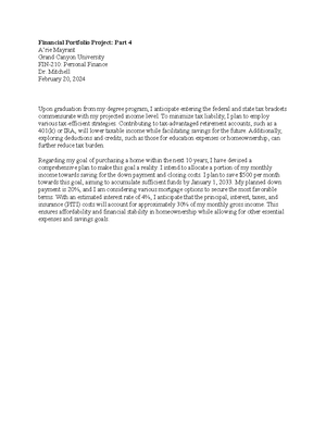 Financial Portfolio Project part 3 - Mitchell February 14, 2024 ...